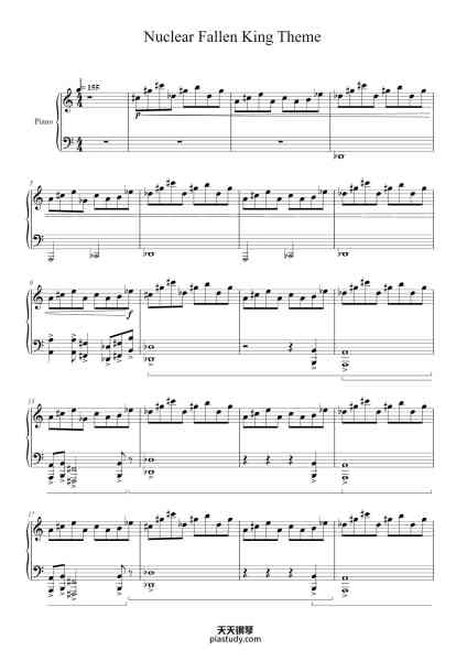 'Nuclear Fallen King Theme' - Piano Sheet Music By ActuallySpee | TOPiano