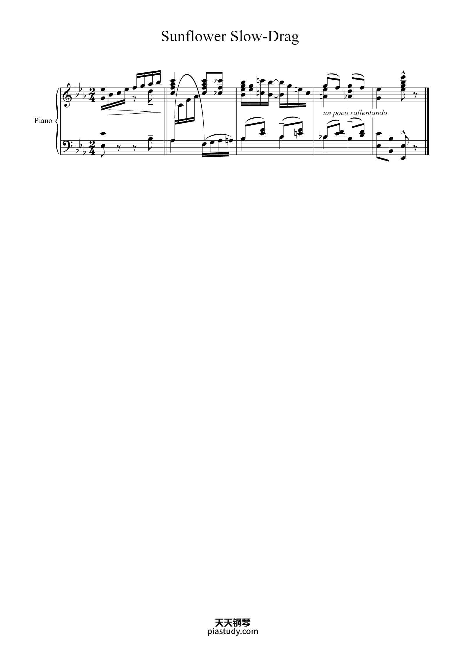 Coda for Sunflower Slow-Drag钢琴谱 - Scott Joplin - free piano sheet music ...