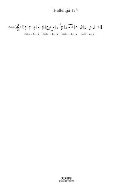 Halleluja 174钢琴谱 - Jewish liturgical - free piano sheet music ...