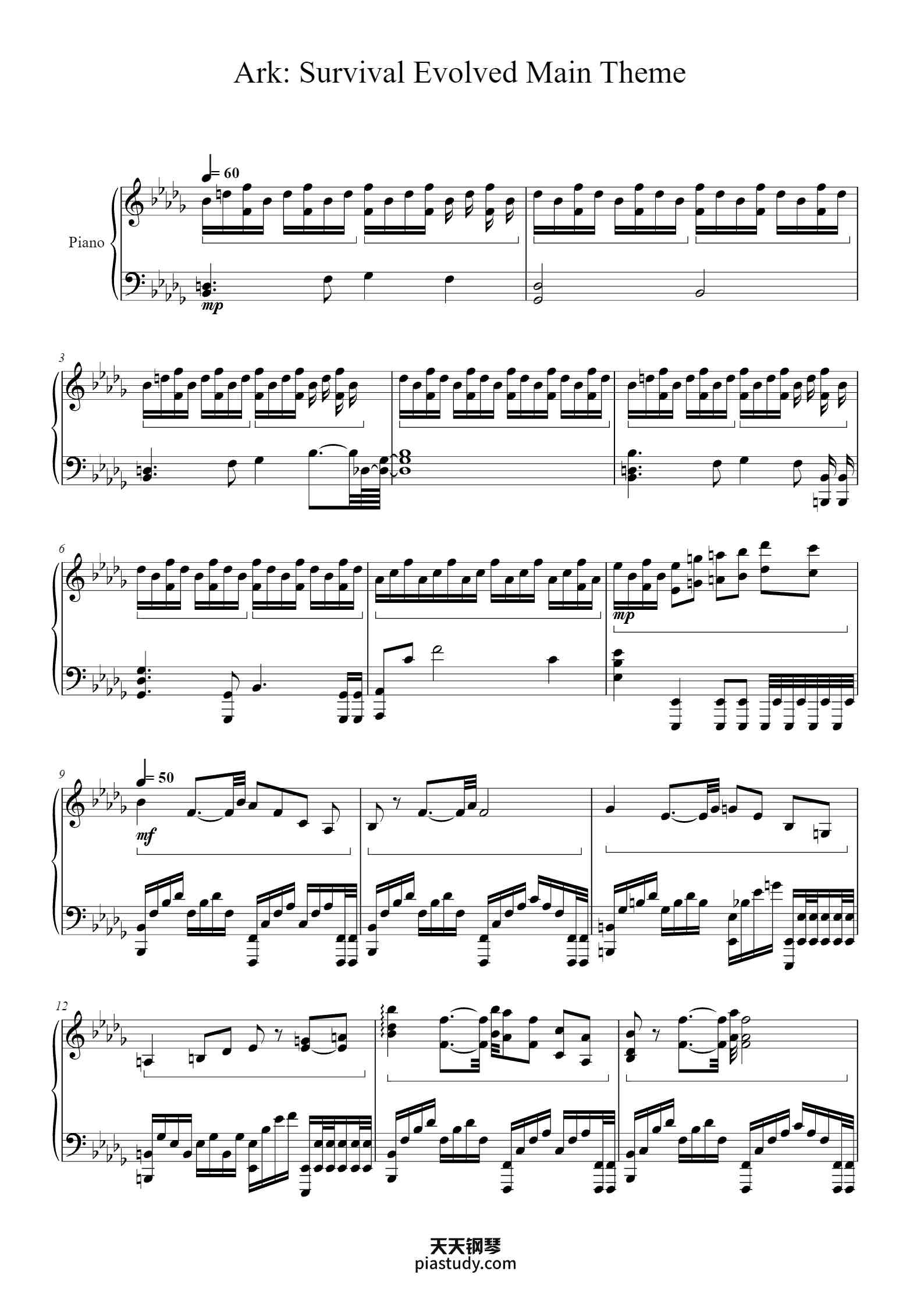 'ARK: Survival Evolved - Main Theme' - Piano Sheet Music By Woodcie ...
