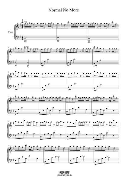 Normal No More钢琴谱 - Tysm - free piano sheet music - PiaNoproblem