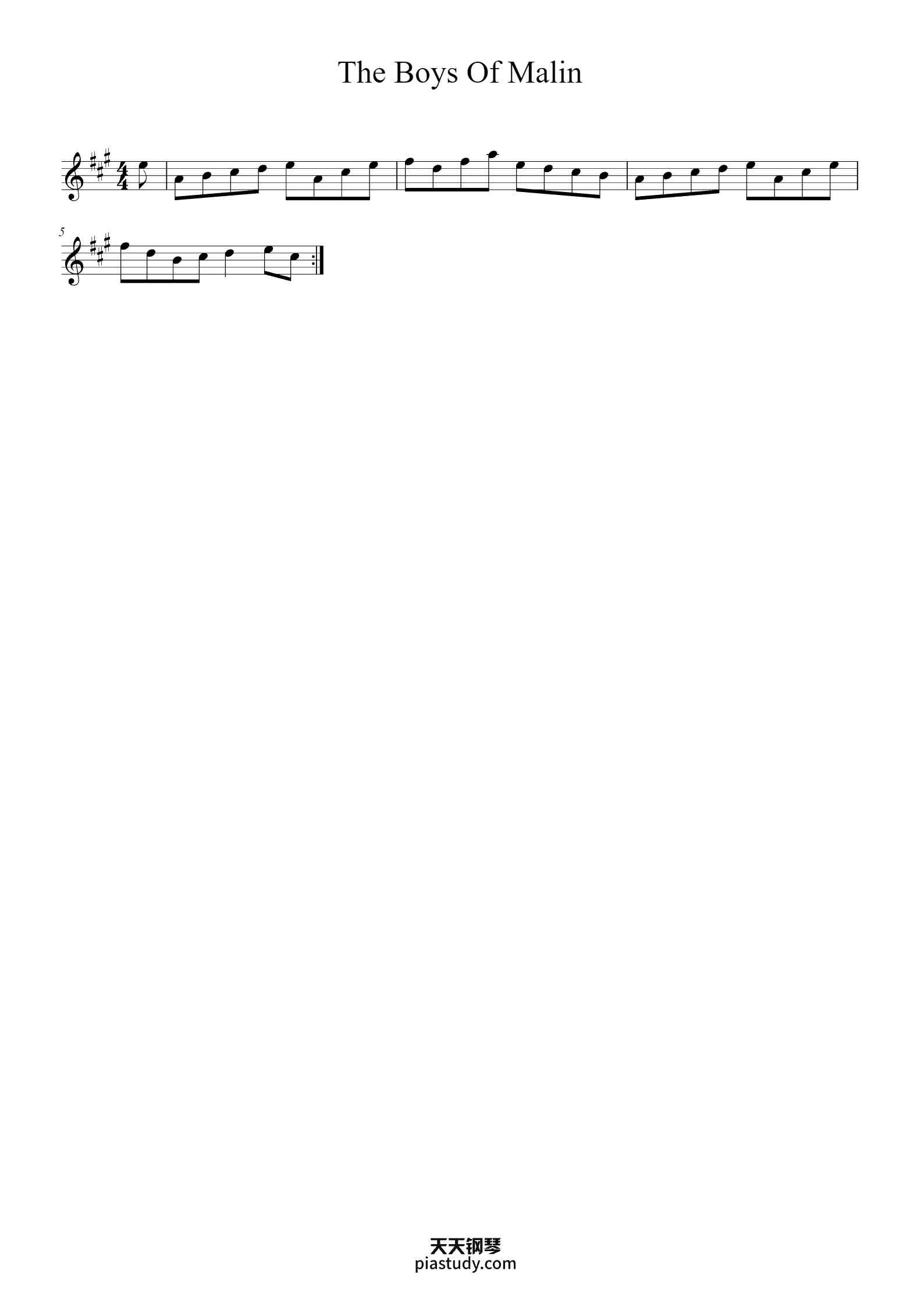 'The Boys Of Malin' - Piano Sheet Music By xxx | TOPiano