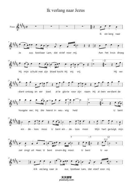 Ik verlang naar Jezus钢琴谱 - Ellen Knook - free piano sheet music ...