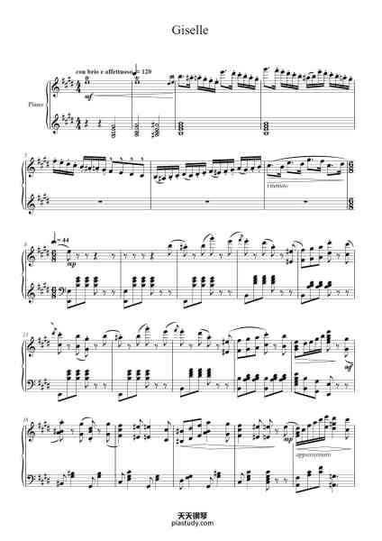 'Giselle - Act 1: Giselle Variation' - Piano Sheet Music By Composition ...