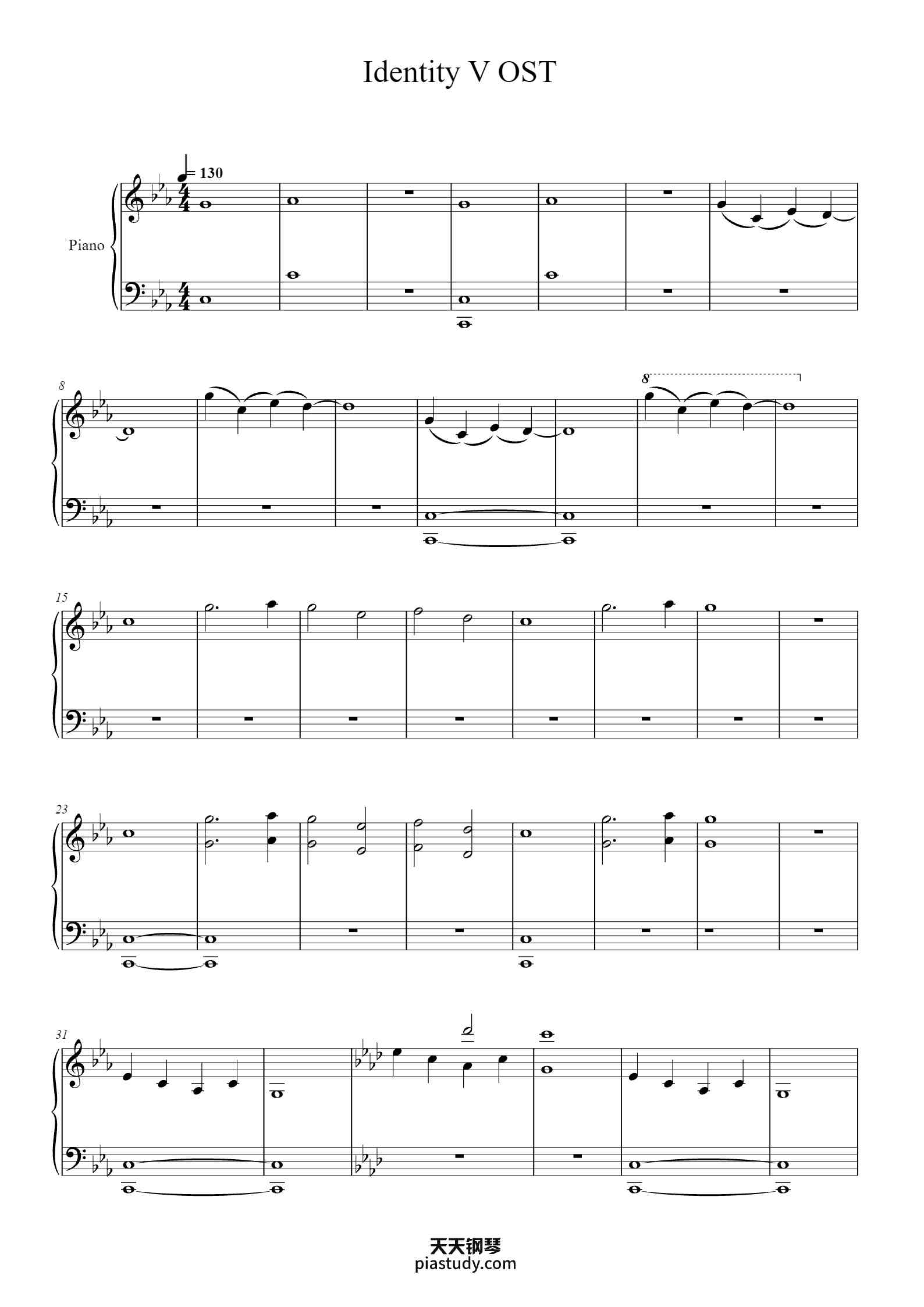 'Identity V OST' - Piano Sheet Music By Composer | TOPiano