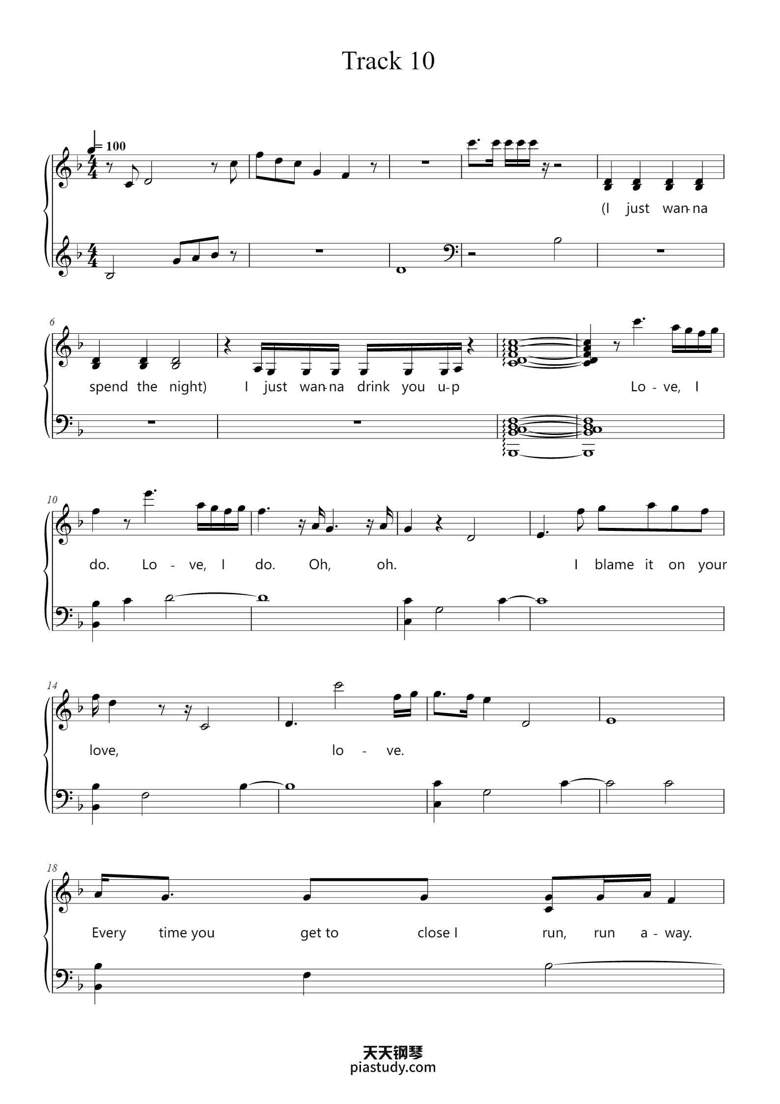 'Track 10' - Piano Sheet Music By Charli XCX (arr. Aditya Bhaskar ...