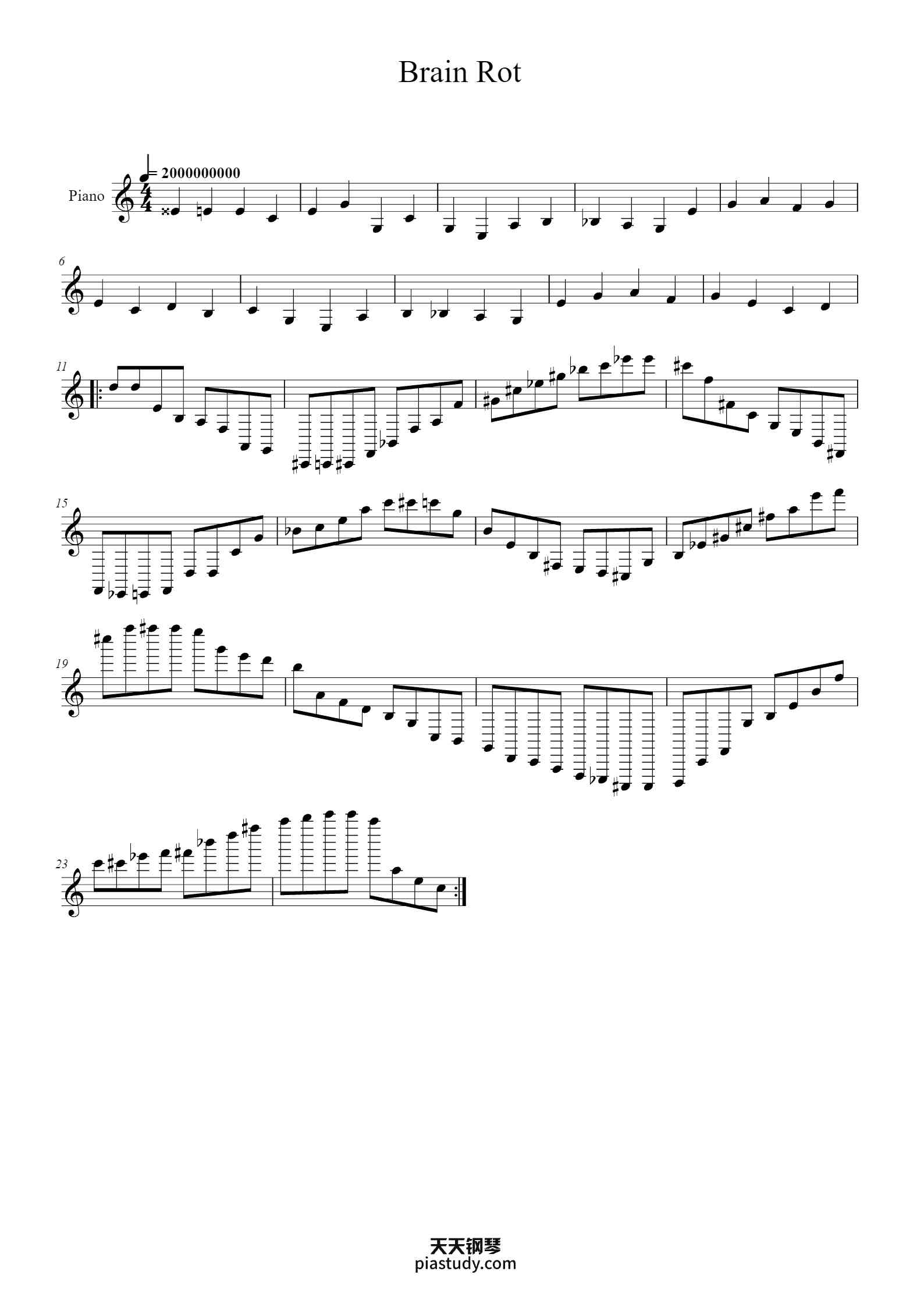 'Brain Rot' - Piano Sheet Music By Composer | TOPiano