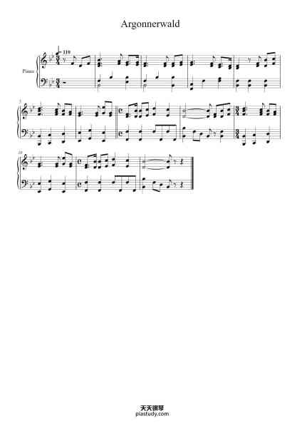 'Argonnerwald' - Piano Sheet Music By xxx | TOPiano
