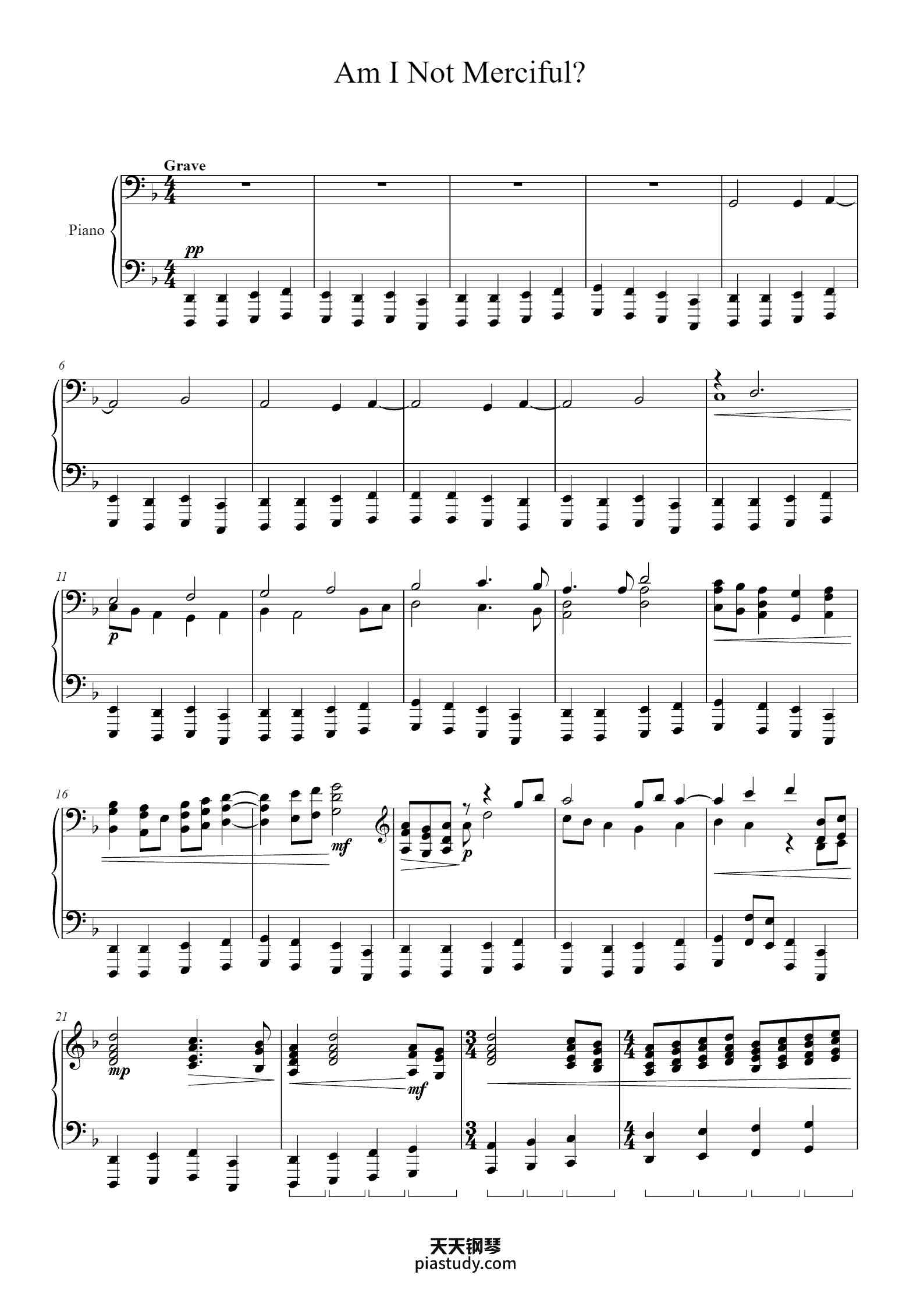 'Am I Not Merciful?' - Piano Sheet Music By Hans Zimmer | TOPiano