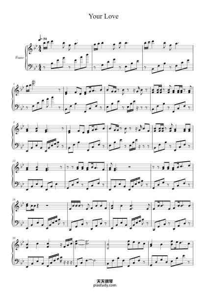 'Your Love' - Piano Sheet Music By Alamid | TOPiano