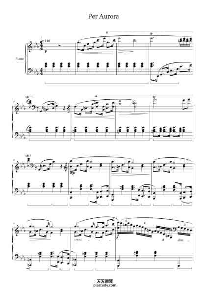 'Per Aurora' - Piano Sheet Music By Andrea Guerra Arr. Jacinta Khadouri ...