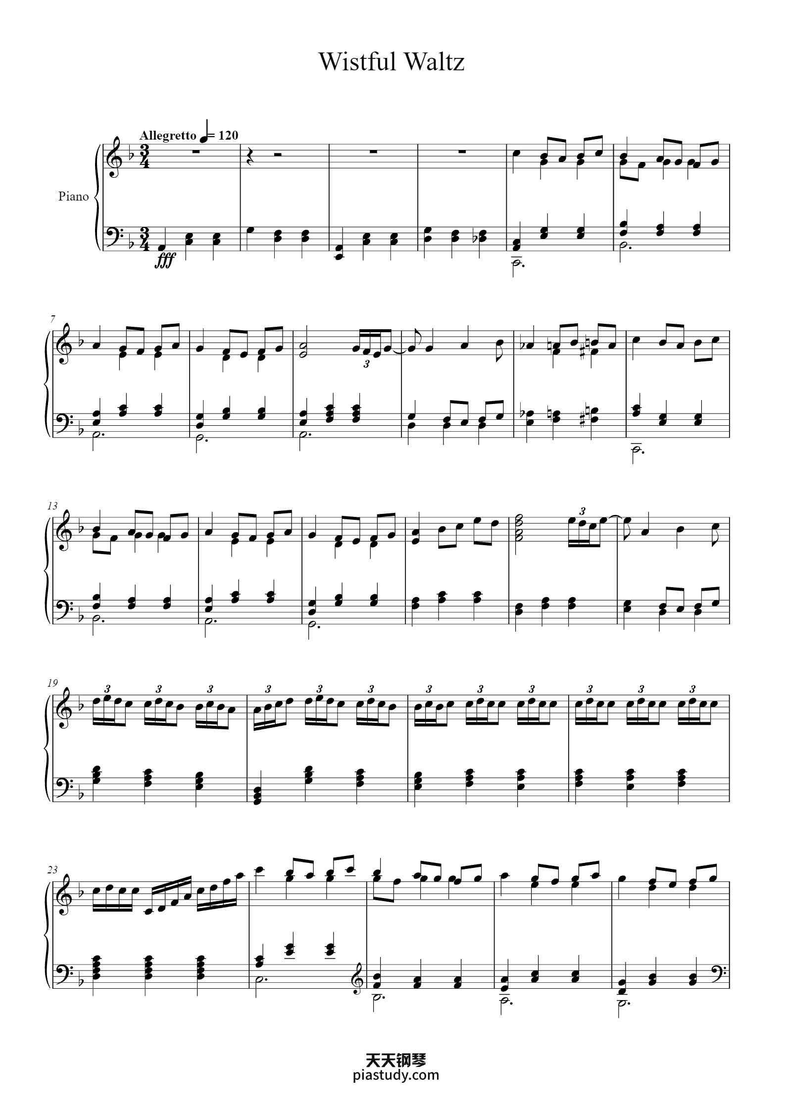 'Wistful Waltz' - Piano Sheet Music By Teddy Hyde | TOPiano