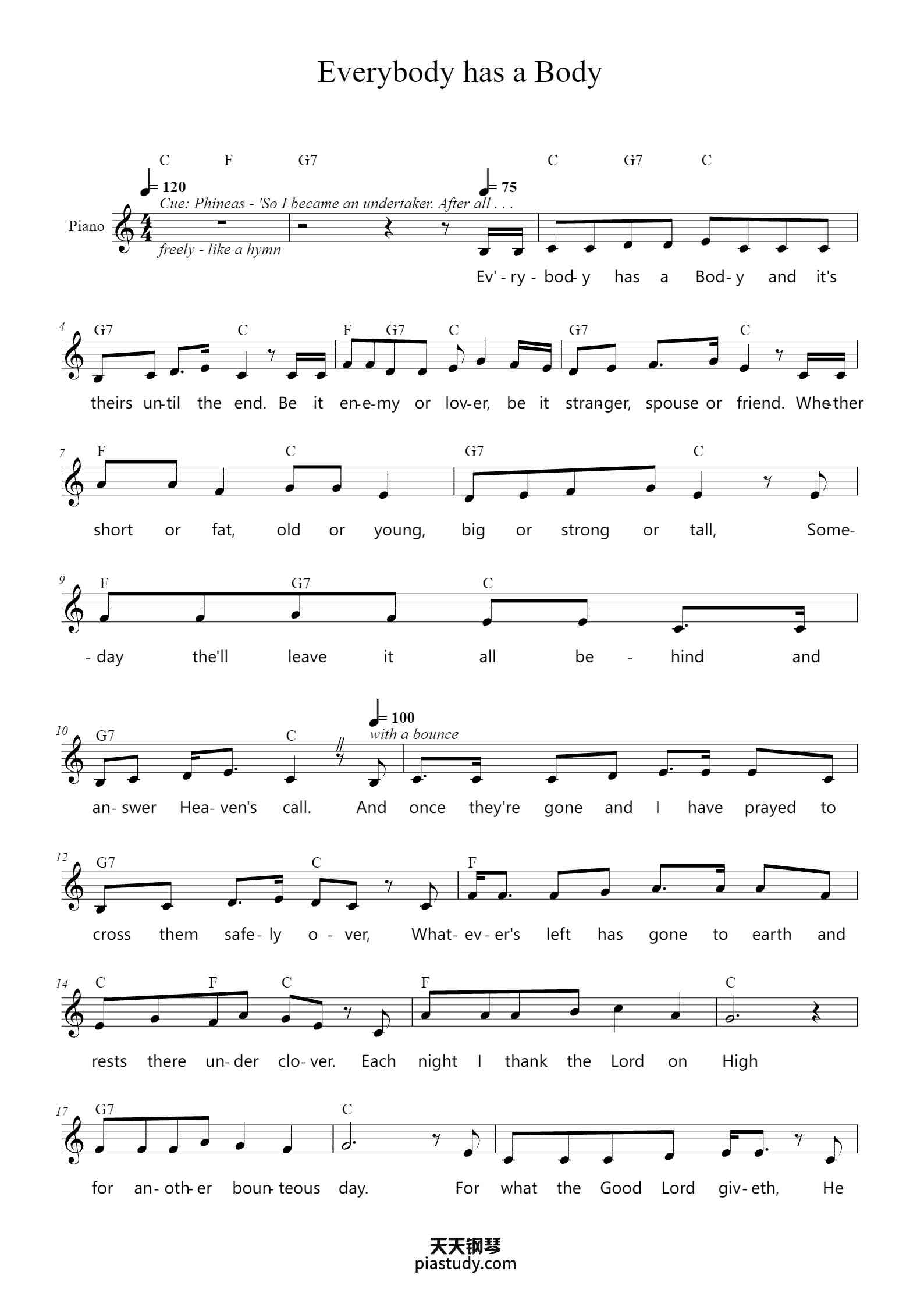 Everybody has a Body钢琴谱 - Brycerae Shehall - free piano sheet music ...