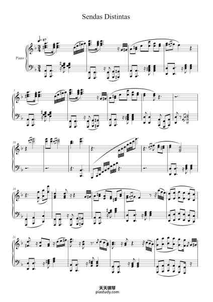 'Sendas Distintas' - Piano Sheet Music By Letra y Música: Jorge A. Chiriboga | TOPiano