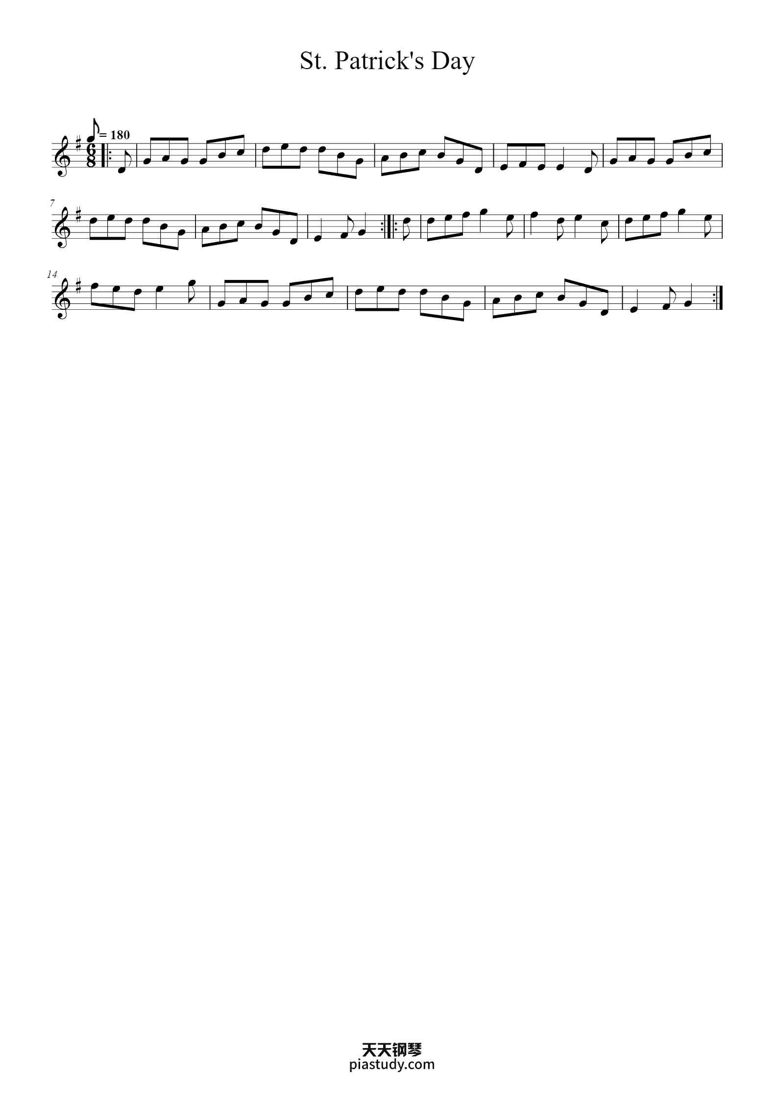 'St. Patrick's Day' - Piano Sheet Music By xxx | TOPiano