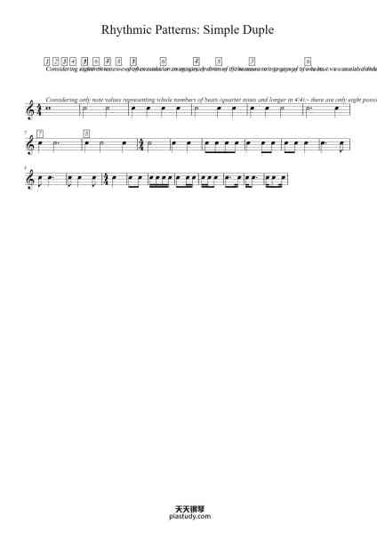 Rhythmic Patterns: Simple Duple钢琴谱 - Marc Sabatella - free piano sheet ...