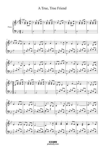 A True, True Friend钢琴谱 - Daniel Ingram - free piano sheet music ...