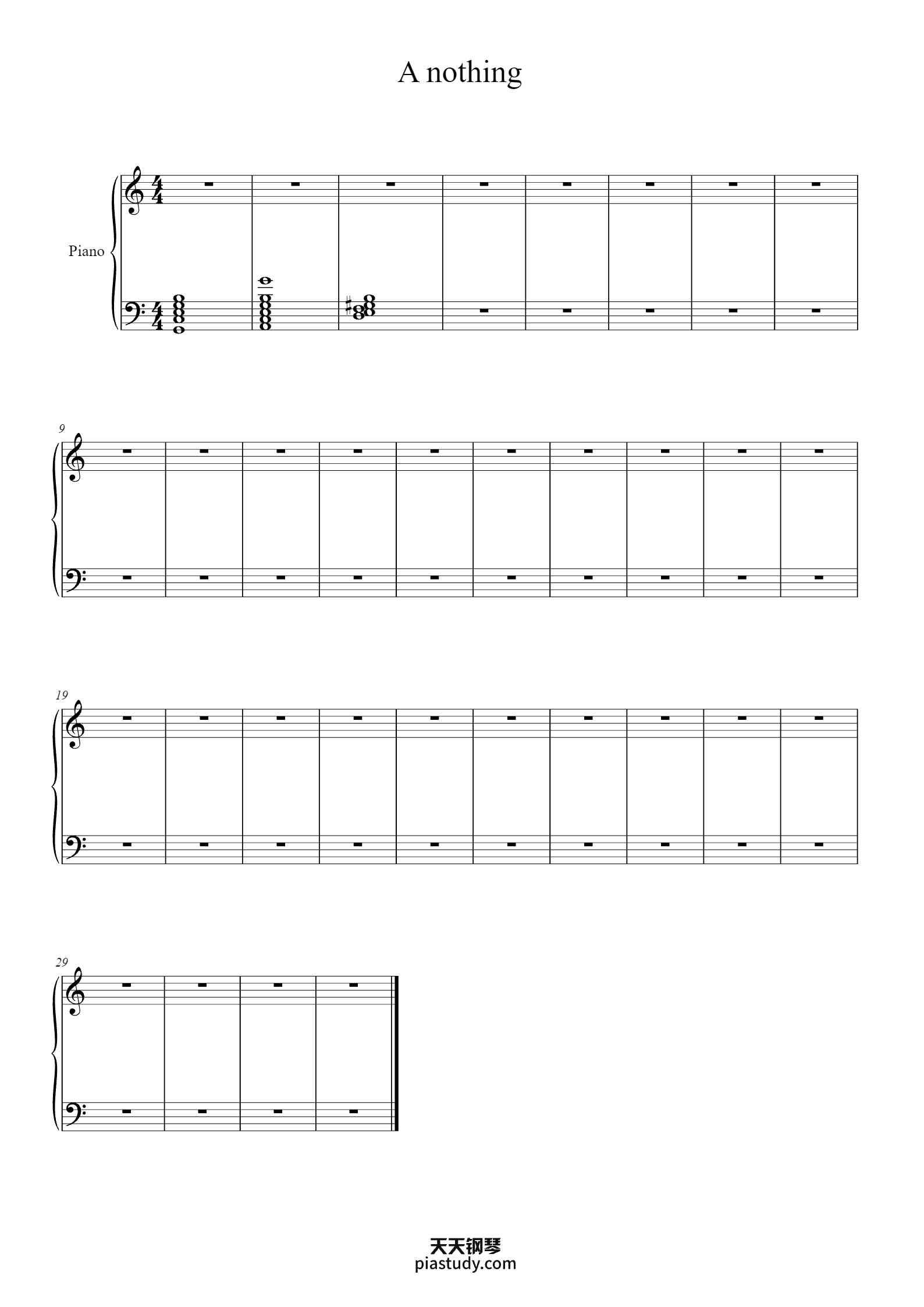 A nothing钢琴谱 - Testing online musescore - free piano sheet music ...