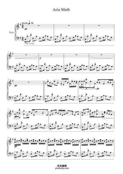 'Aria Math' - Piano Sheet Music By C418 | TOPiano