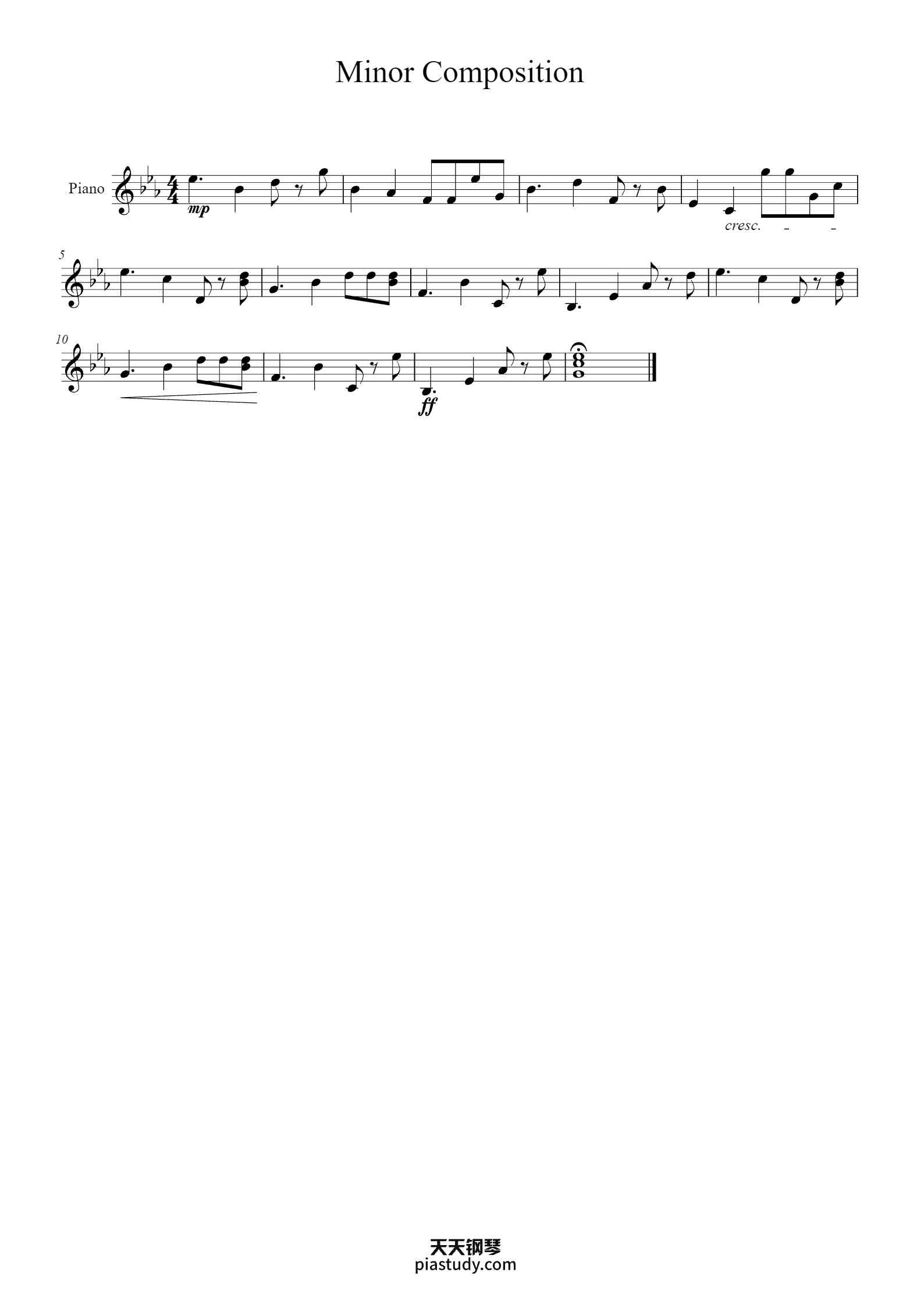 'Minor Composition' - Piano Sheet Music By Jenna | TOPiano
