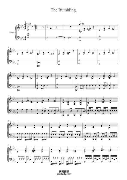 'The Rumbling' - Piano Sheet Music By Samuel Kim and Rok Nardin Arr ...