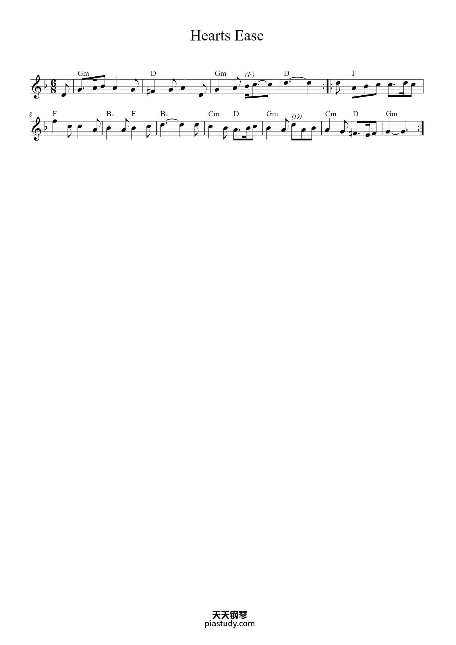'Hearts Ease' - Piano Sheet Music By xxx | TOPiano