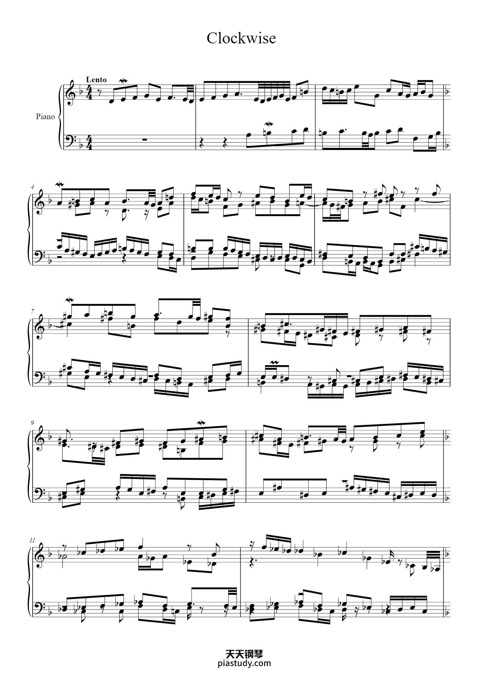 'Clockwise' - Piano Sheet Music By xxx | TOPiano