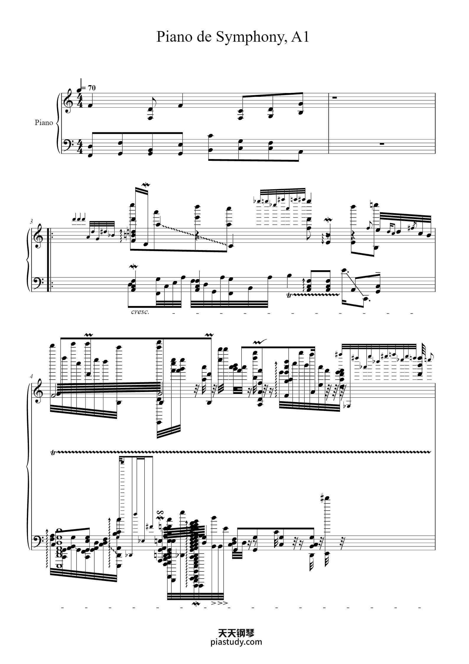 Piano de Symphony, A1钢琴谱 - Odi Markther - free piano sheet music ...
