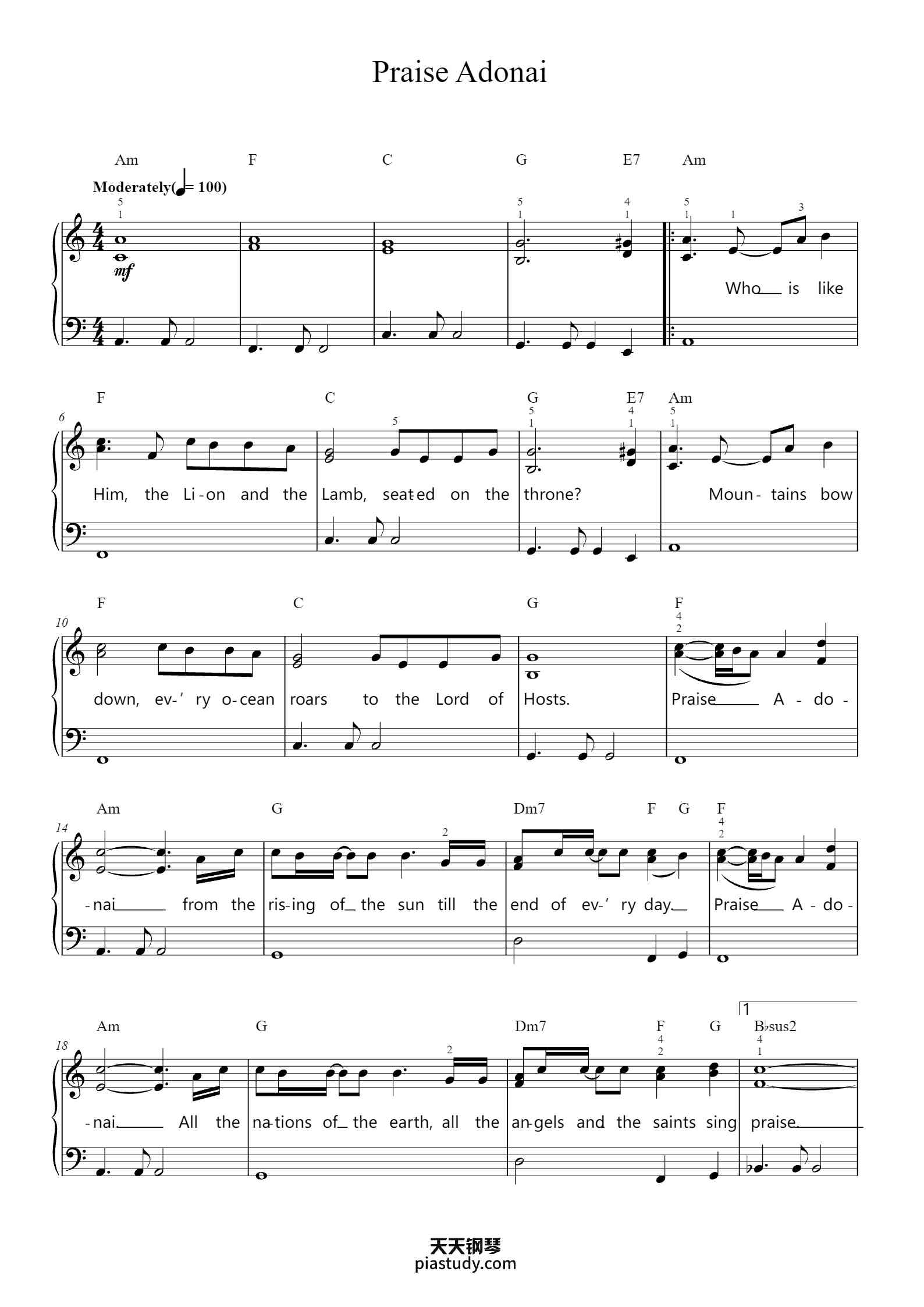 Praise Adonai钢琴谱 - Paul Baloche - free piano sheet music - PiaNoproblem