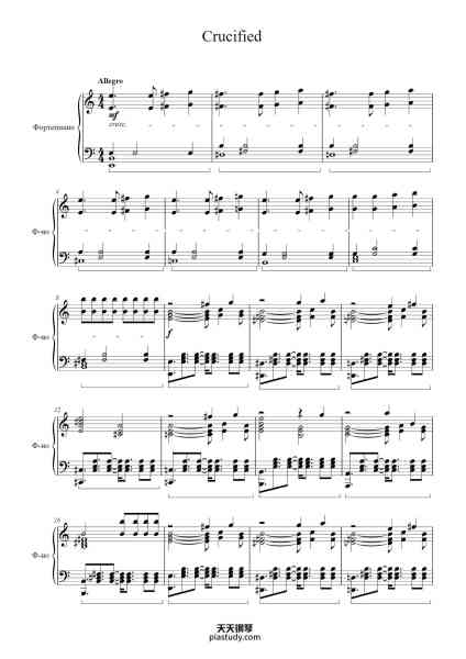 'Crucified' - Piano Sheet Music By Army Of Lovers | TOPiano
