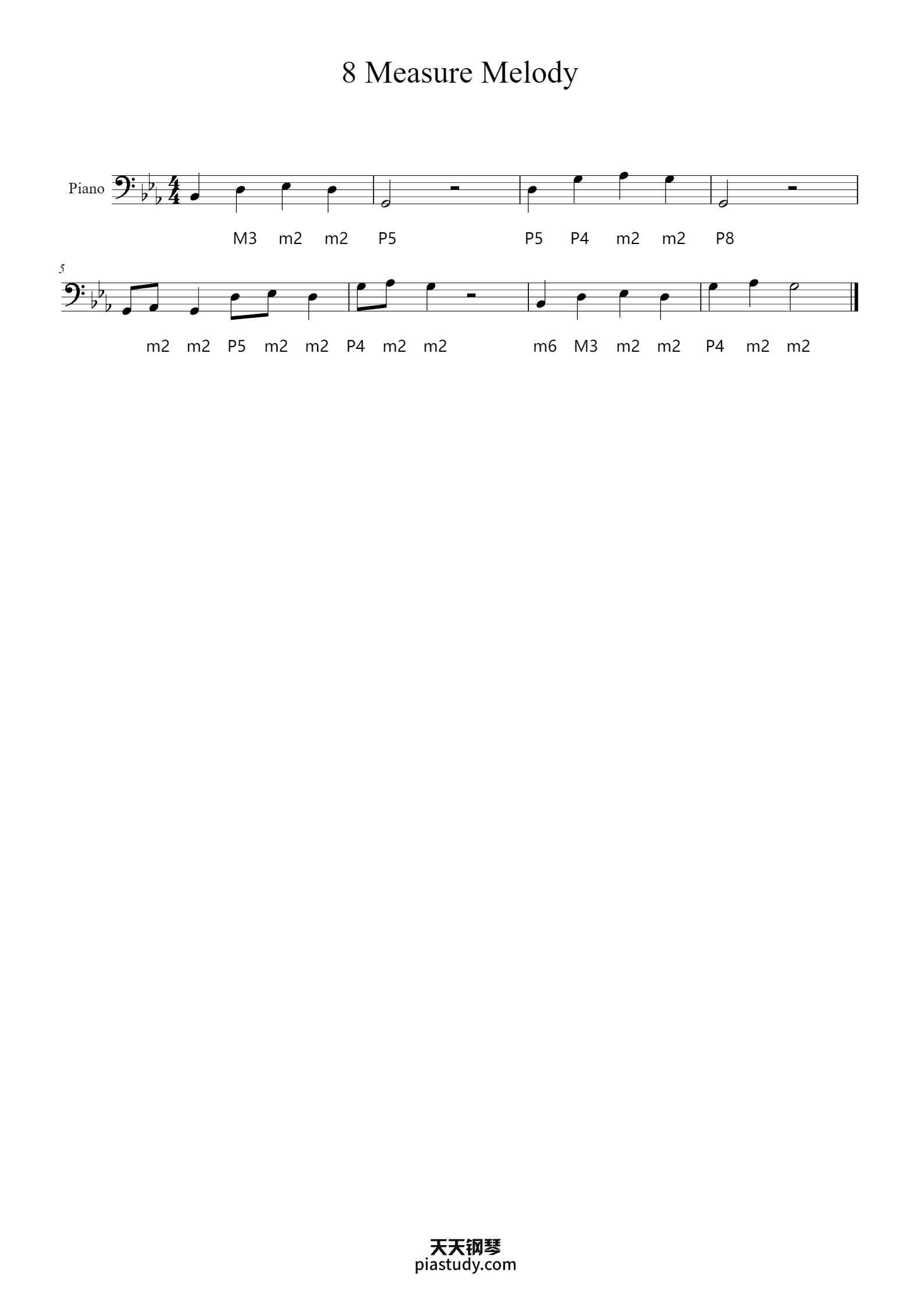 '8 Measure Melody' - Piano Sheet Music By Daniel Chacon | TOPiano