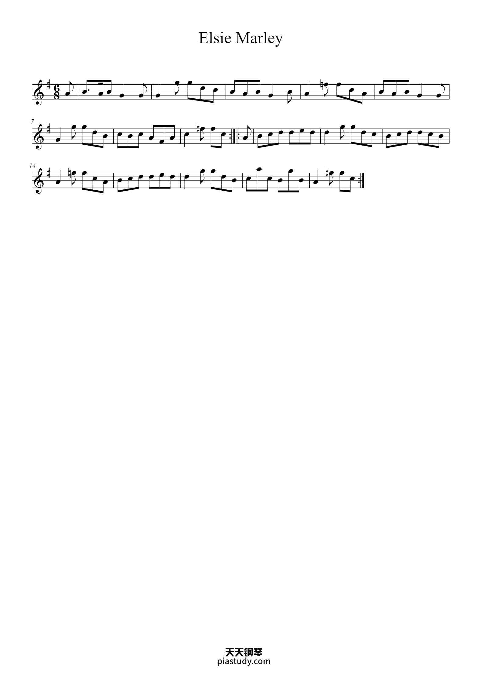 Elsie Marley钢琴谱 - Flague - free piano sheet music - PiaNoproblem