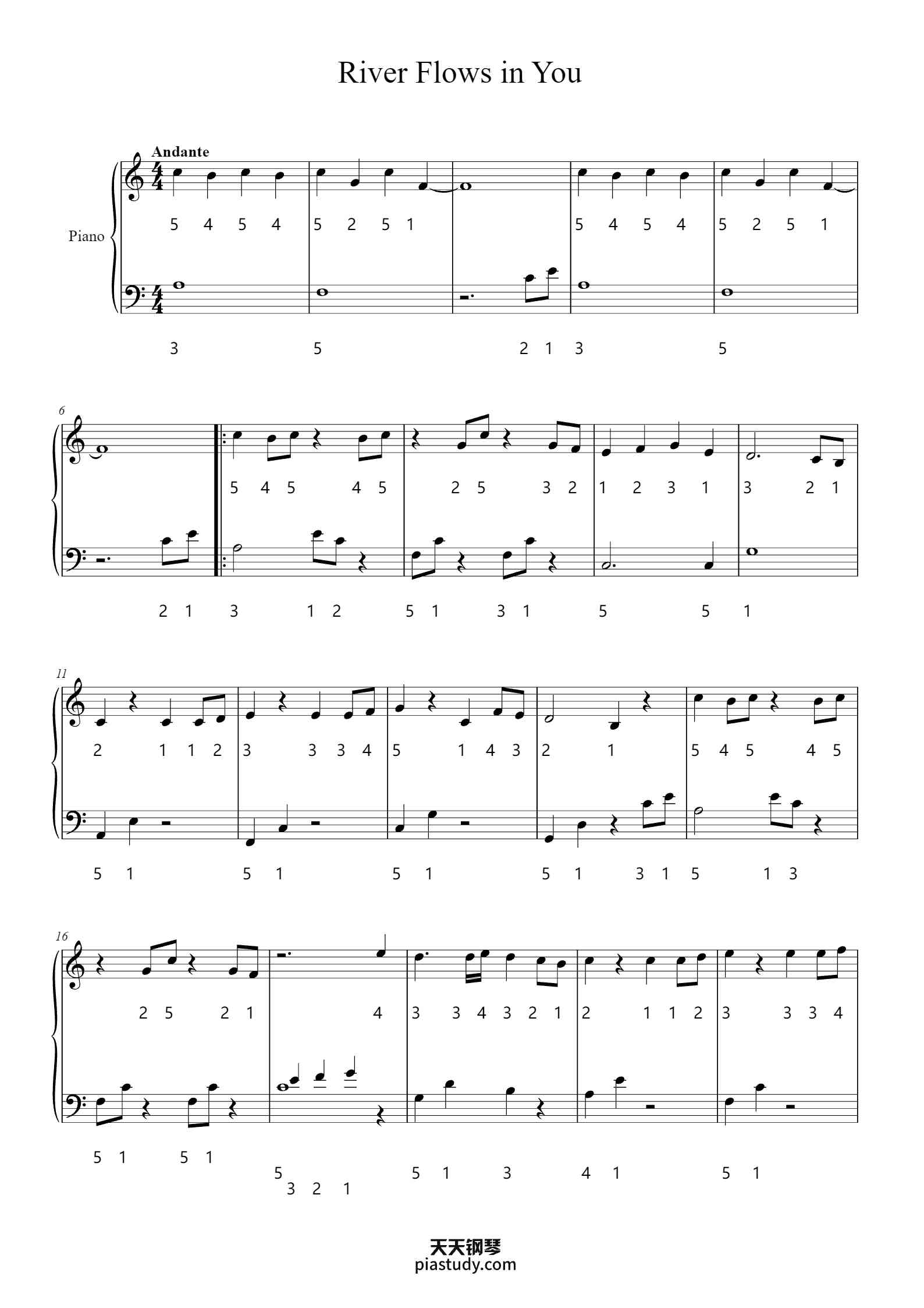 Search results for 'River Flows in You' | Free sheet music | Download ...