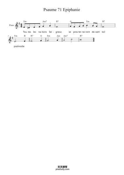 'Psaume 71 Epiphanie' - Piano Sheet Music By Ph Brun | TOPiano