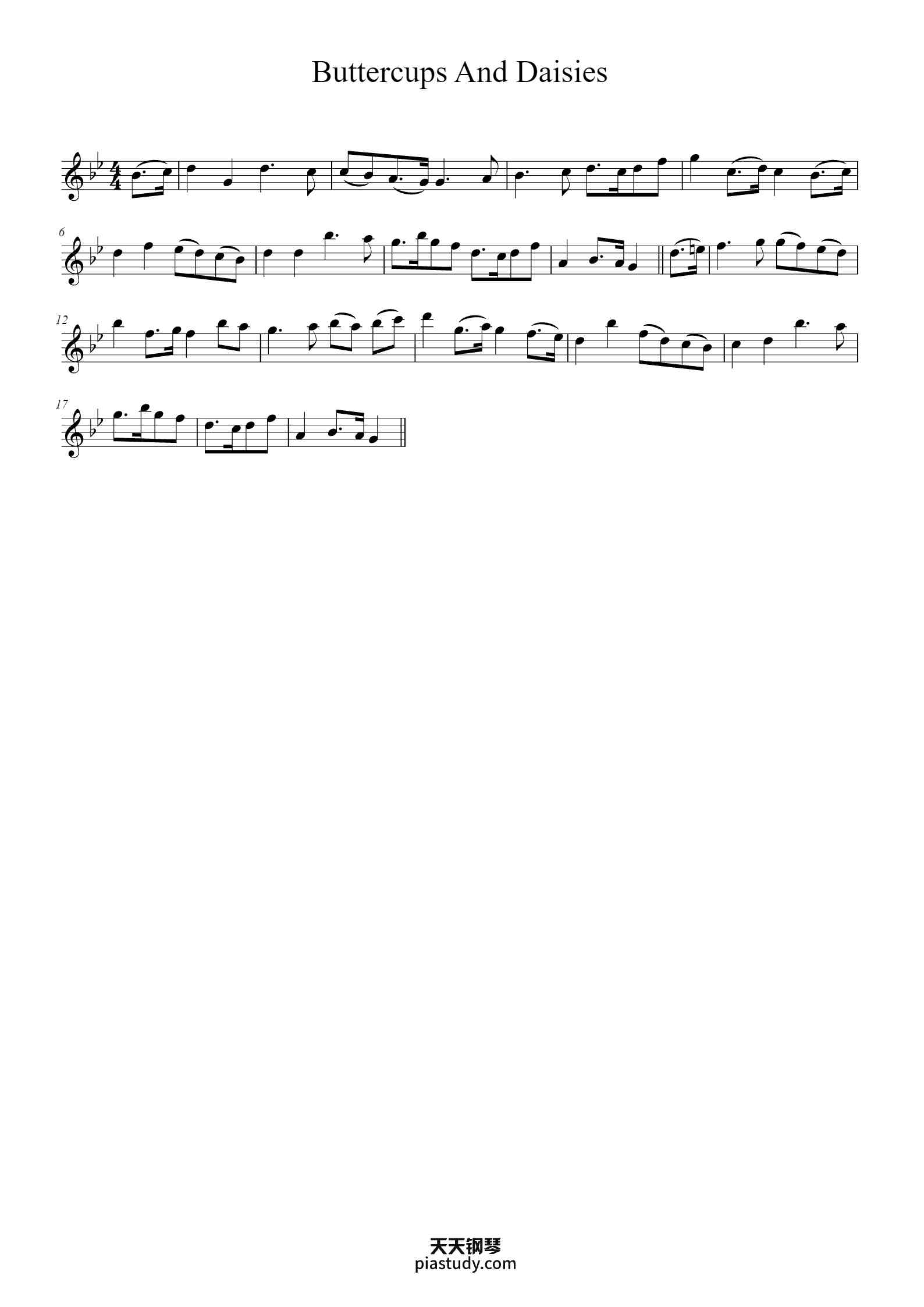 'Buttercups And Daisies' - Piano Sheet Music By xxx | TOPiano