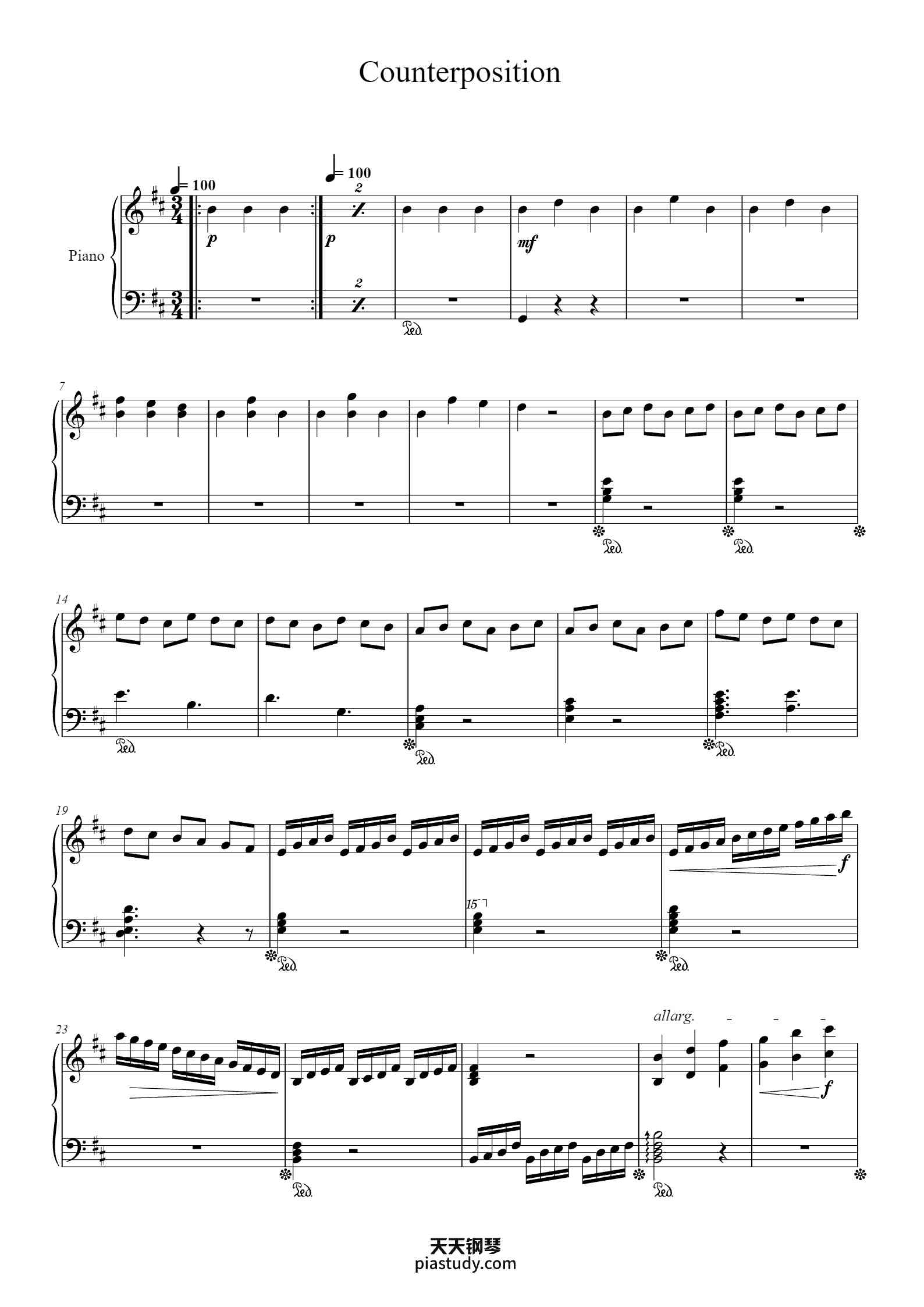 'Counterposition' - Piano Sheet Music By Juan C Machado/Sæmphōnik | TOPiano