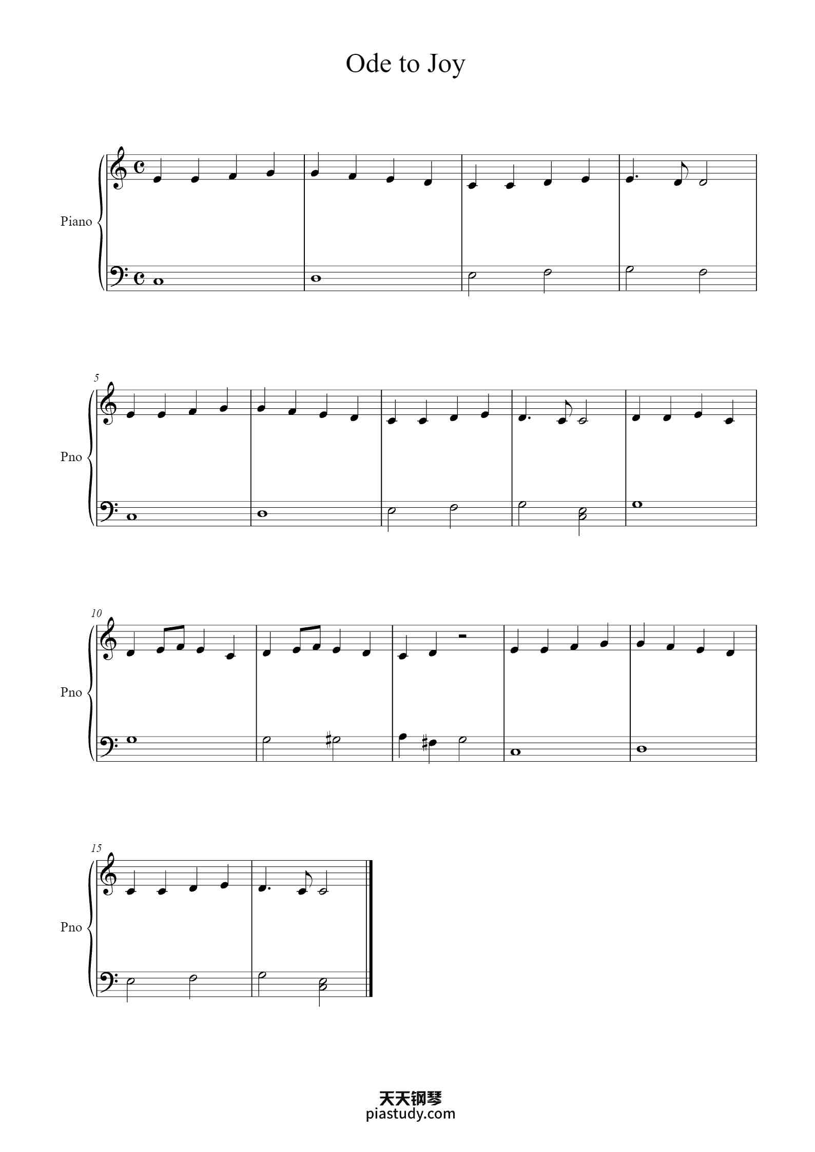 Symphony No. 9 in D Minor, Op. 125: IV. Ode to Joy钢琴谱 - Ludwig van ...
