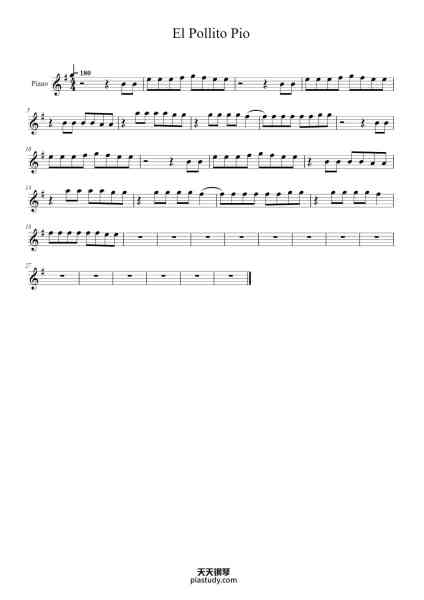 'El Pollito Pio' - Piano Sheet Music By xxx | TOPiano
