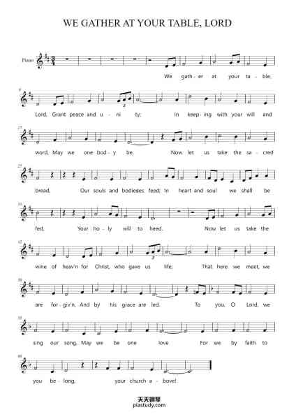 'WE GATHER AT YOUR TABLE, LORD' - Piano Sheet Music By Trad Irish ...