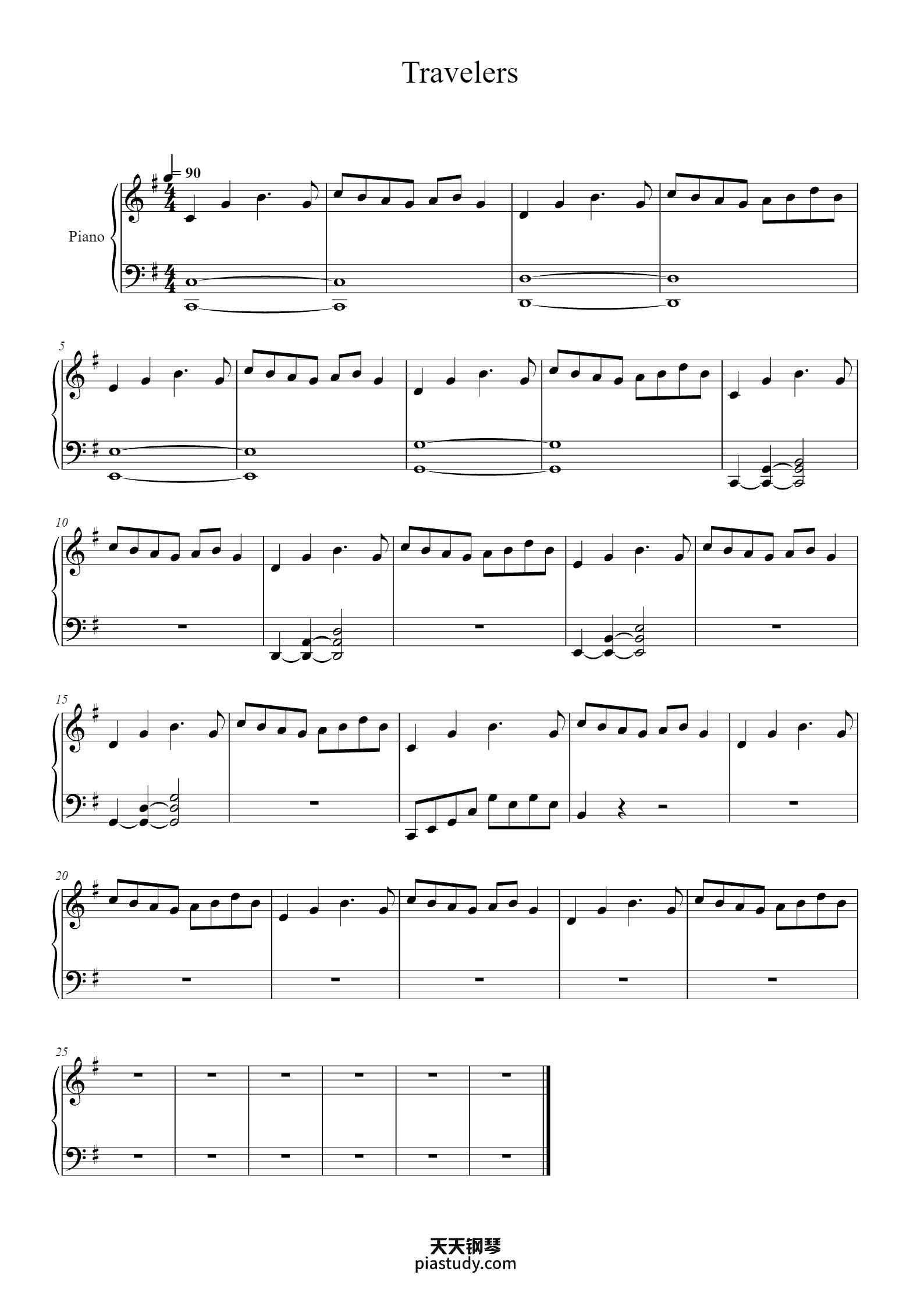 Travelers钢琴谱 - Andrew Prahlow/Chelsea Comeau - free piano sheet music ...