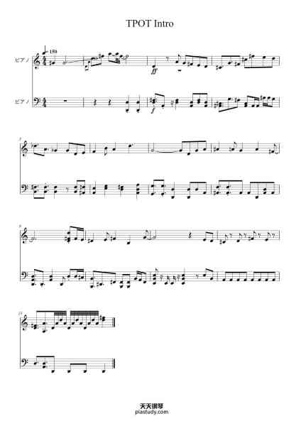 'TPOT Intro' - Piano Sheet Music By Michael Huang | TOPiano