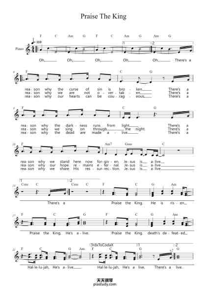 'Praise The King' - Piano Sheet Music By Michael Bryce Jr, Dustin Smith ...