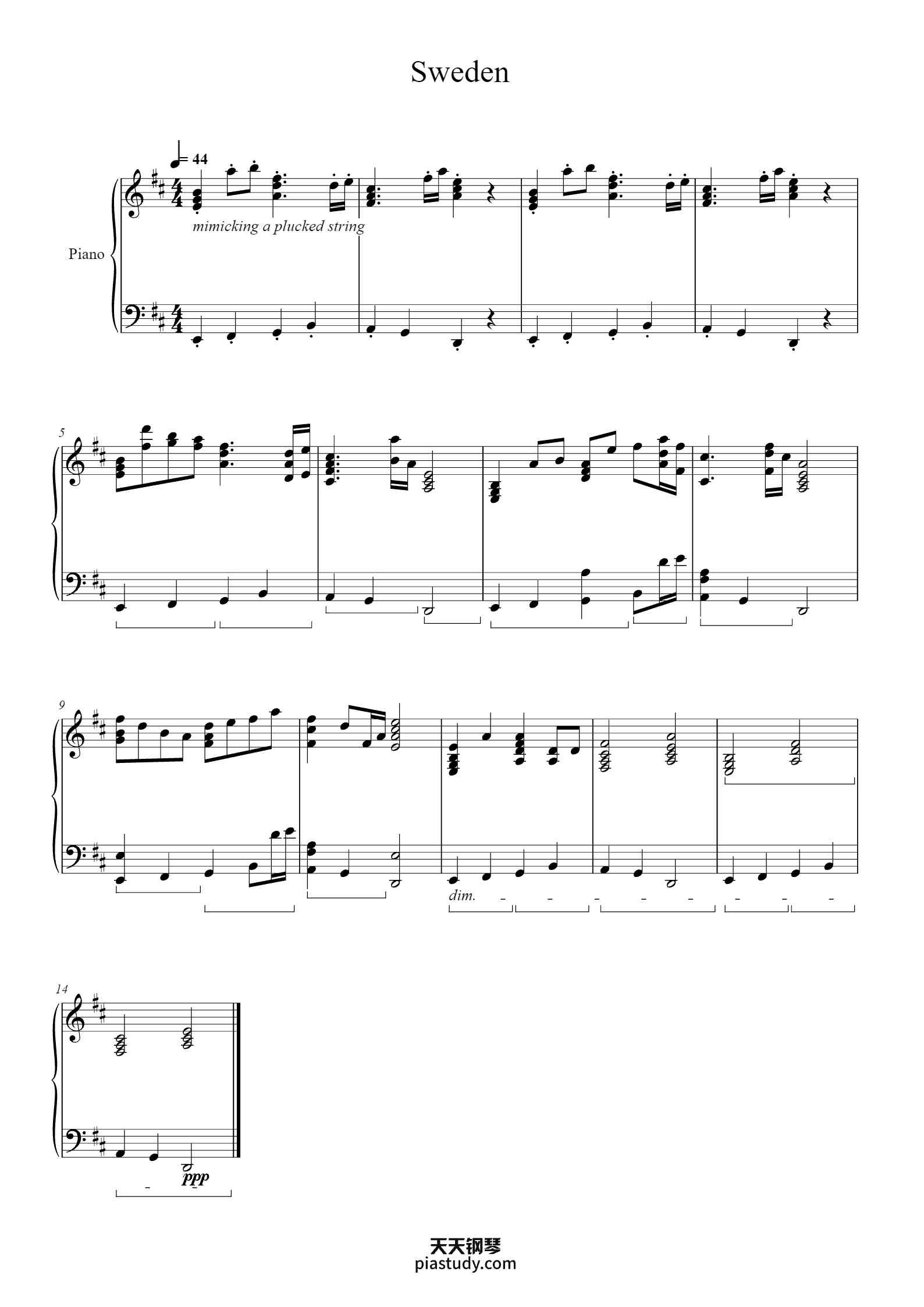 Sweden "Minecraft Piano Solo (Part 2)"钢琴谱 - C418 - free piano sheet ...