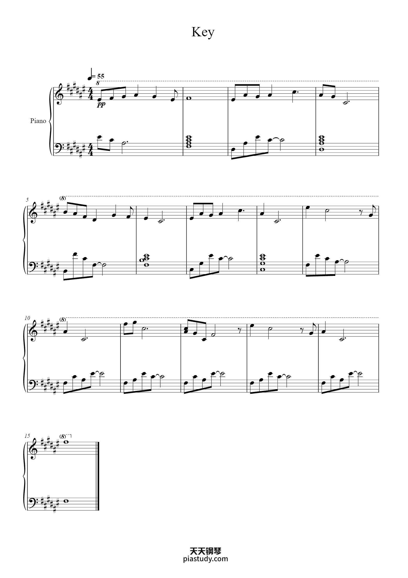 Key钢琴谱 - C418 - free piano sheet music - PiaNoproblem