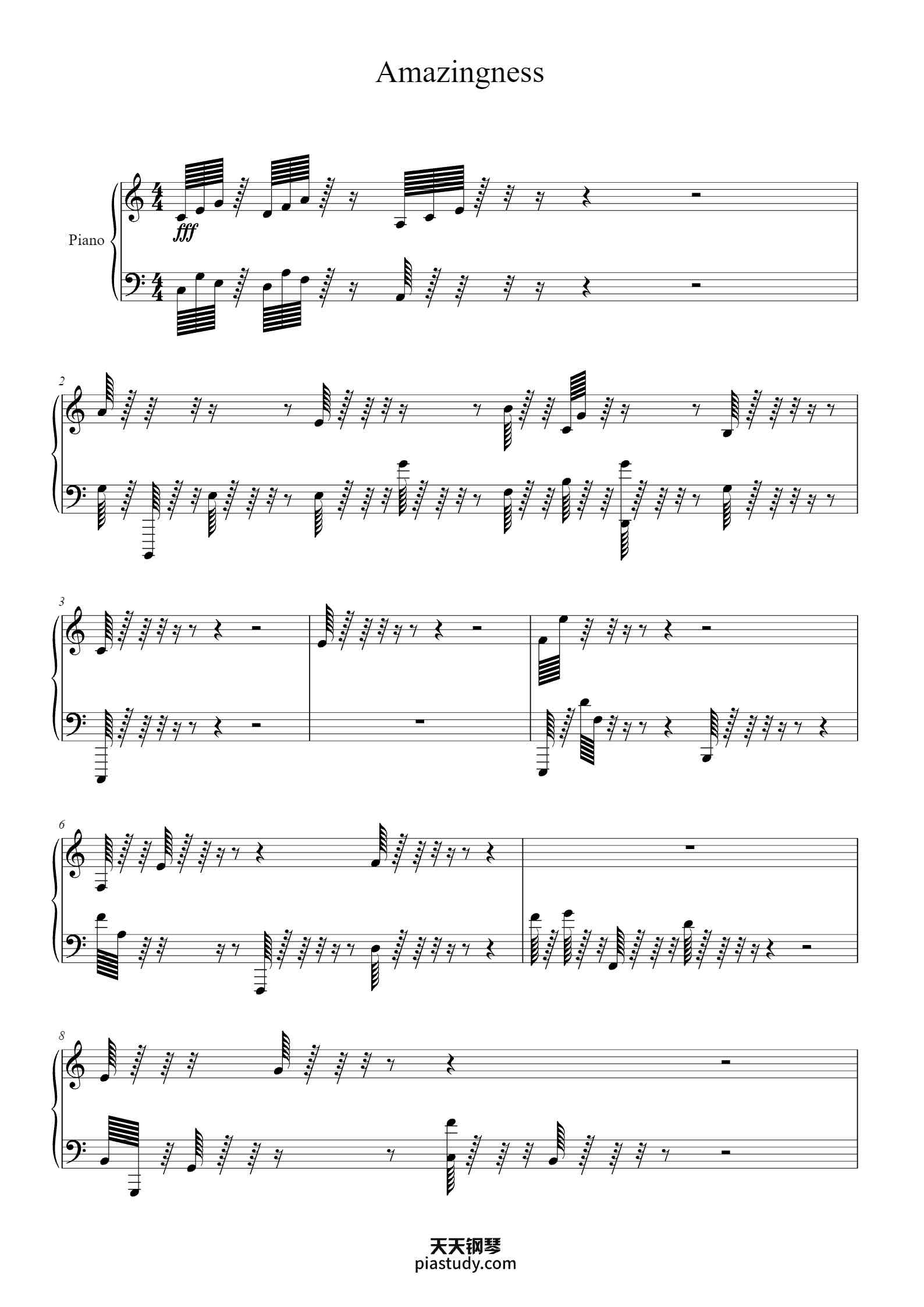 Amazingness钢琴谱 - xXcanine_boiXx - free piano sheet music - PiaNoproblem