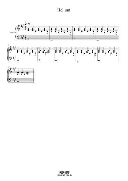 'Helium' - Piano Sheet Music By Sia | TOPiano
