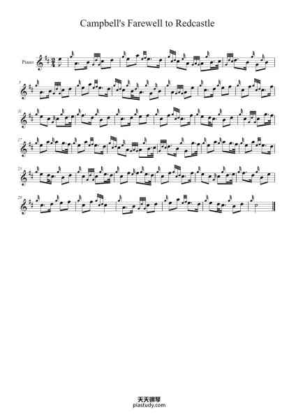 'Campbell's Farewell to Redcastle' - Piano Sheet Music By Trad | TOPiano