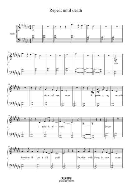 'Repeat until death' - Piano Sheet Music By Novo Amor | TOPiano