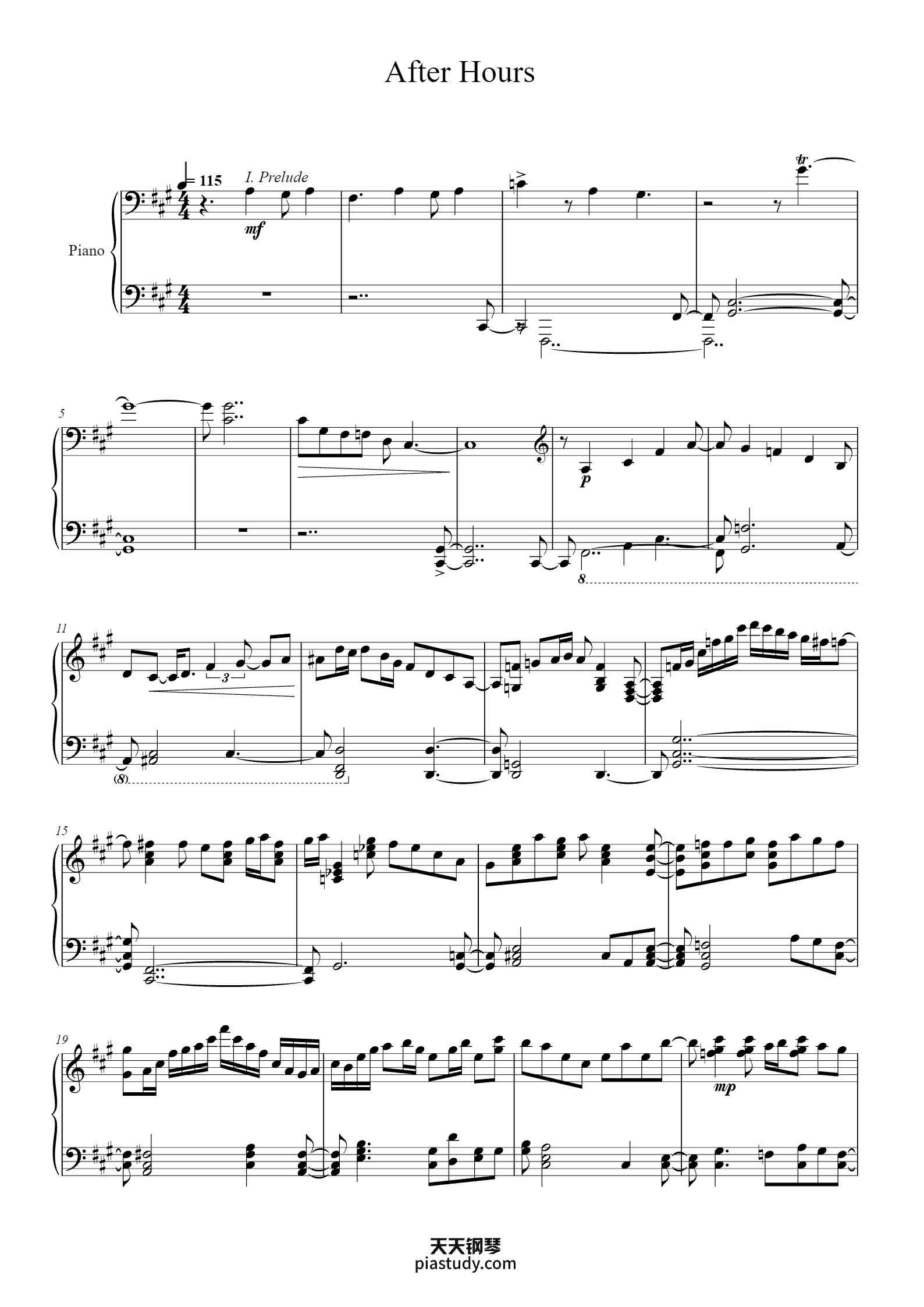 'After Hours' - Piano Sheet Music By OVERWERK | TOPiano