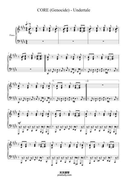 'CORE (Genocide) - Undertale' - Piano Sheet Music By Toby Fox | TOPiano